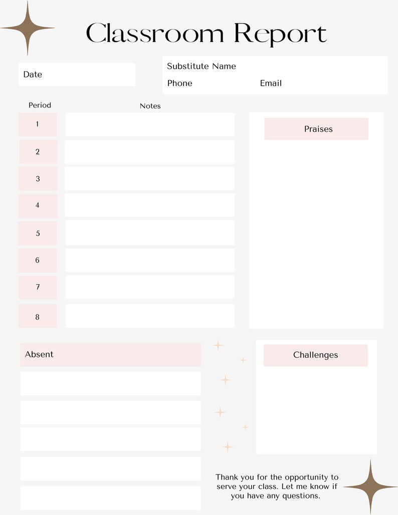Substitute Teaching Tips Tools Substitute Teacher Tools Printables for ...