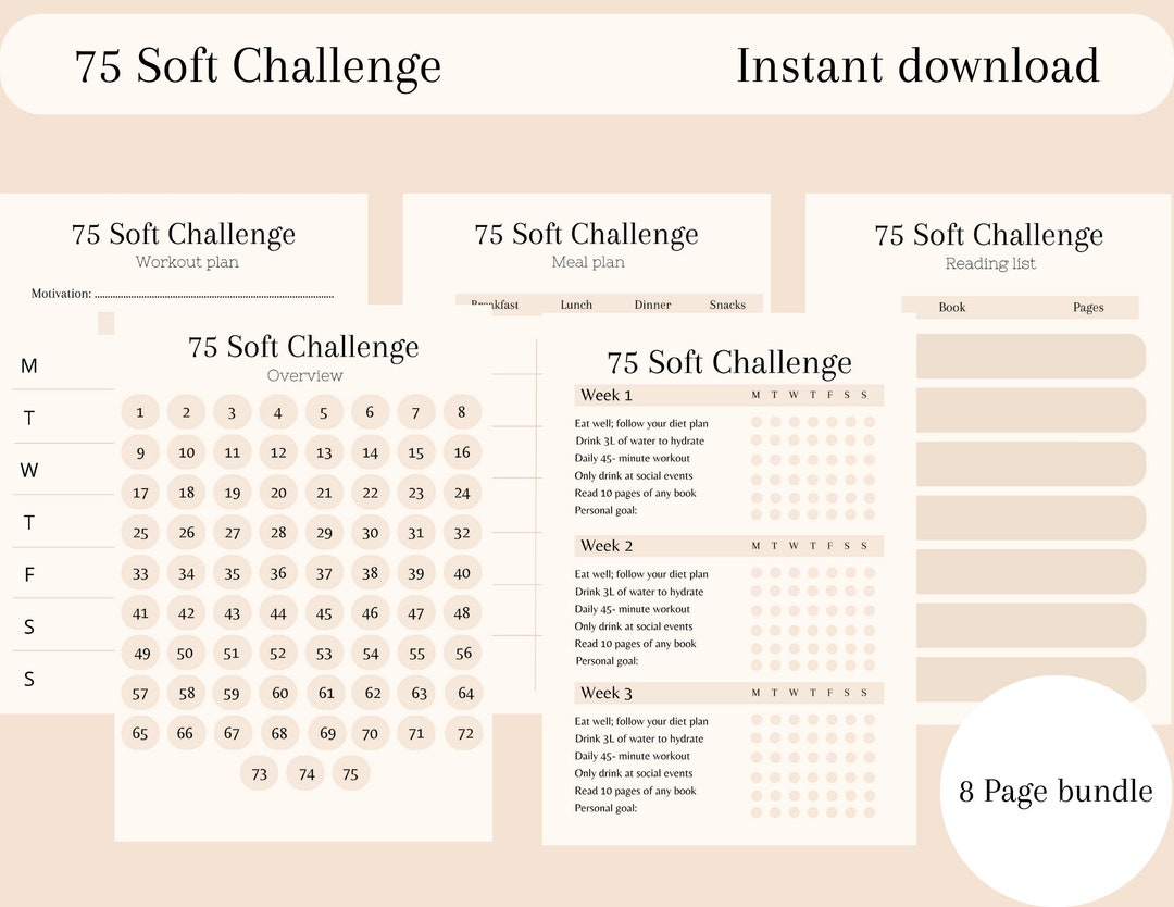 75 Soft Challenge, 75 Soft Challenge Printable, 75 Soft Challenge ...