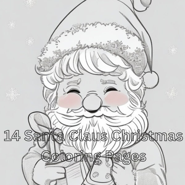 Santa Adult Coloring - Etsy