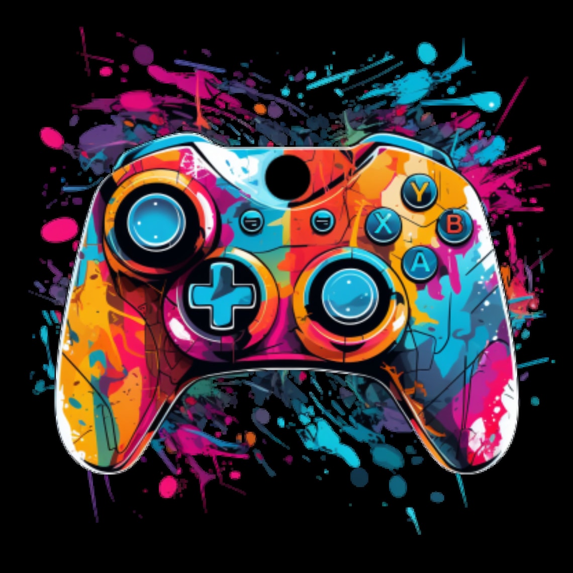 Gaming Controller Digital Clipart Gamer Abstract Art Gamer Stuff ...