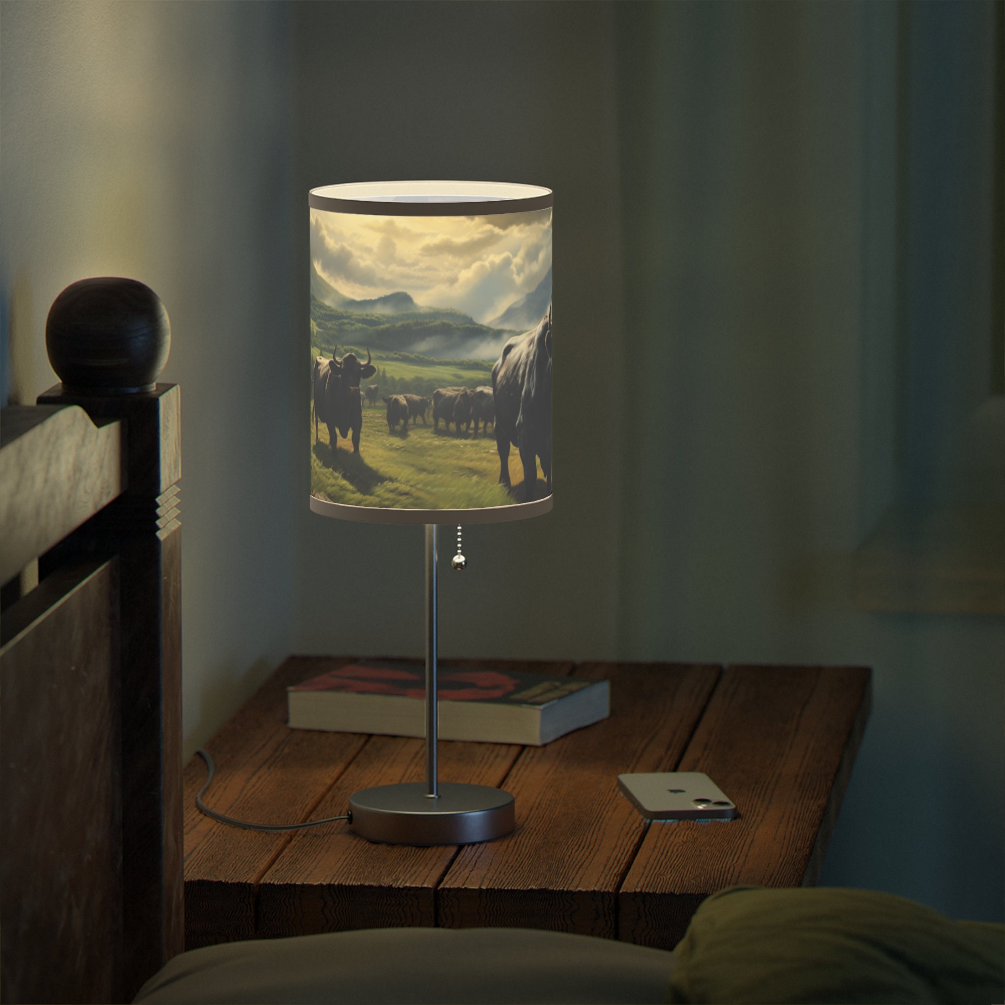 Cow Lamp on a Stand, USCA Plug Black Angus Farm House Home Decor Gift ...