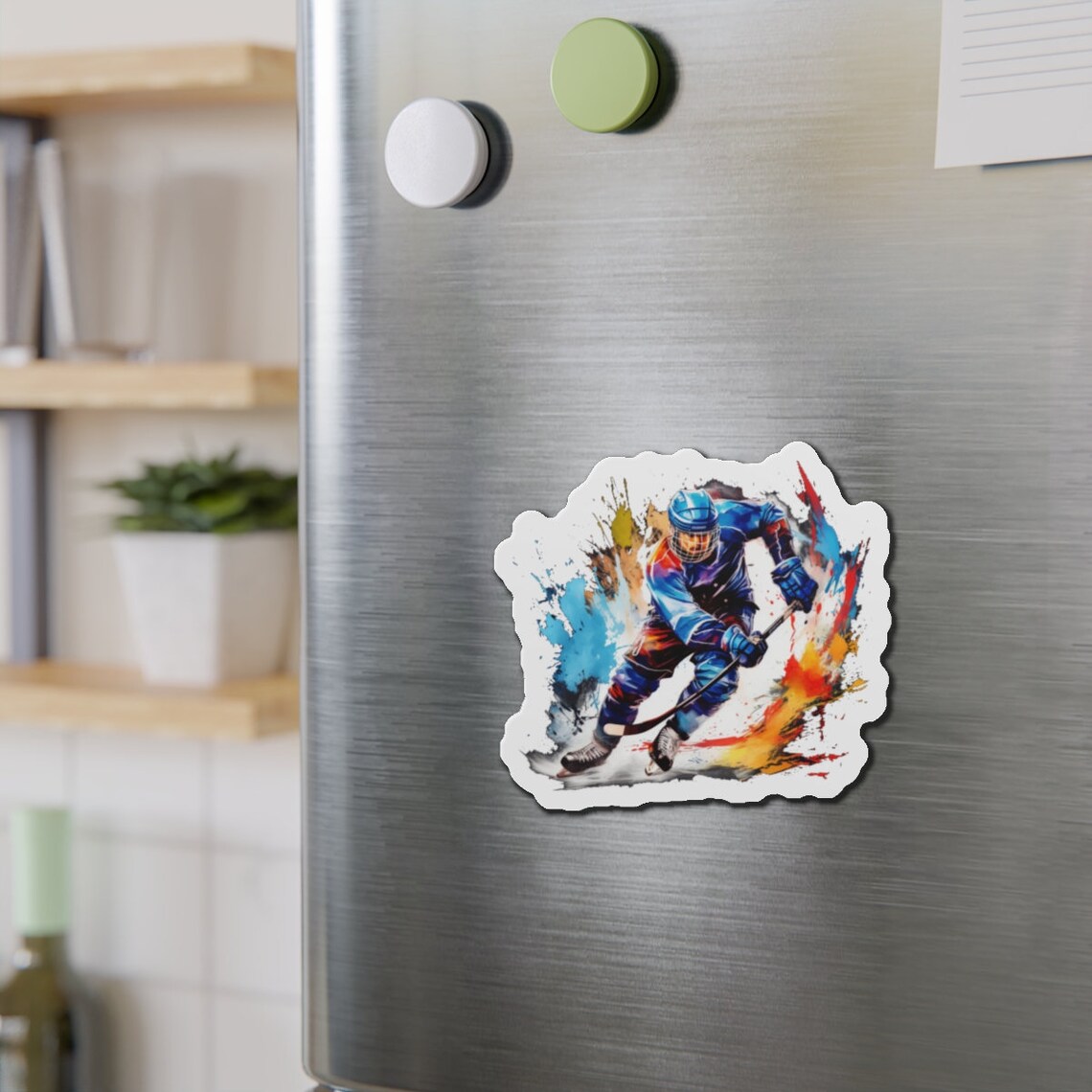 Die-cut Hockey Magnets Indoor Outdoor Vibrant Hockey Magnets Sport ...