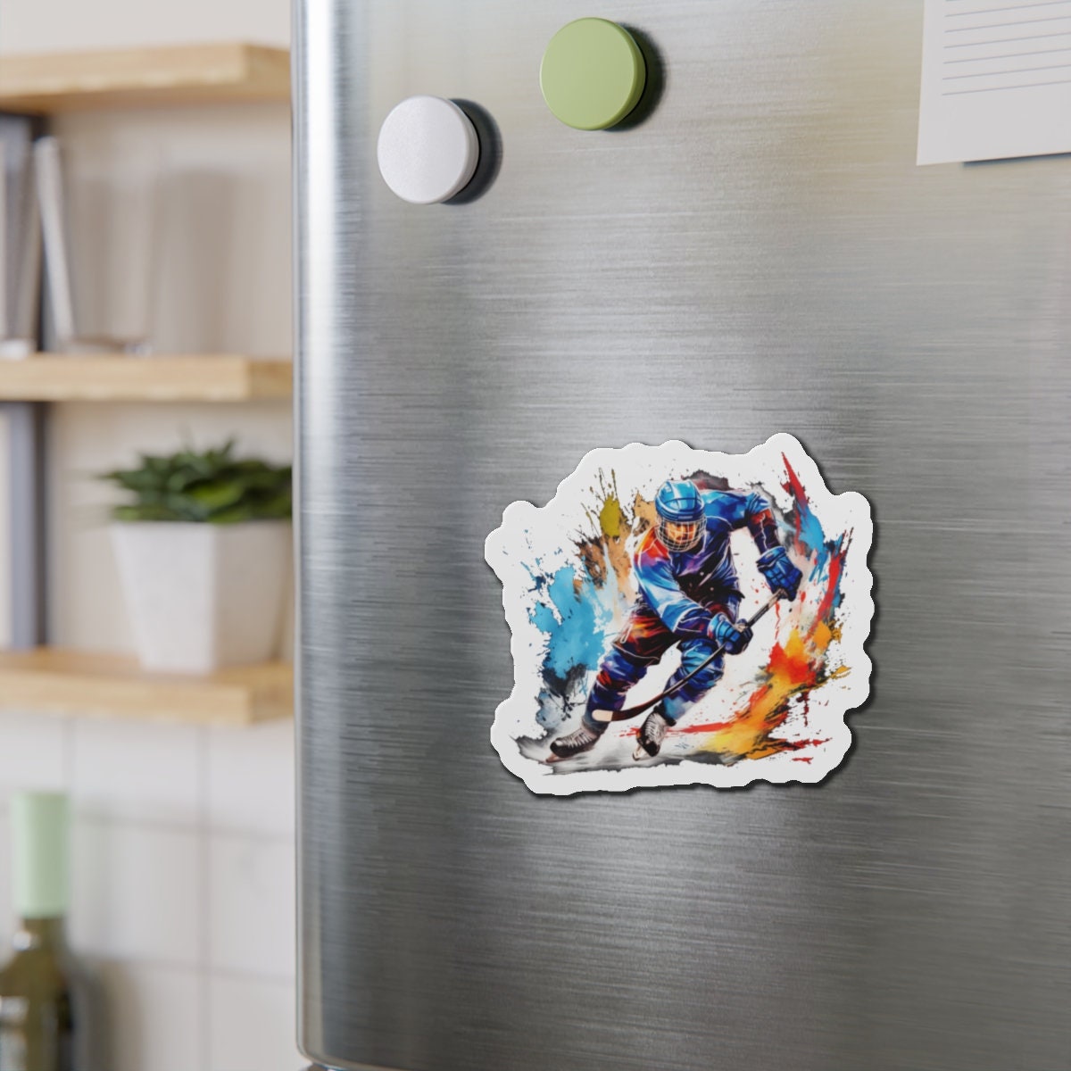 Die-cut Hockey Magnets Indoor Outdoor Vibrant Hockey Magnets Sport ...