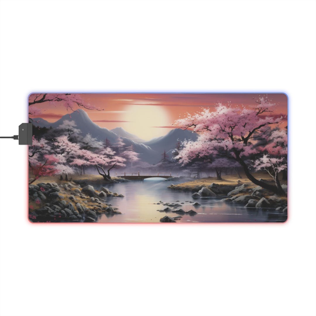 Cherry Blossom LED Gaming Mouse Pad Gift for Gamer Light up Gamer Mat ...