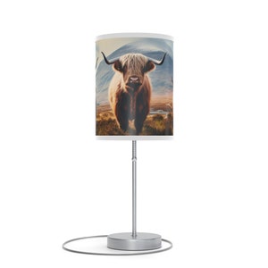 Highland Cow Lamp on a Stand, US|CA Plug Gift for Highland Cow Lover ...