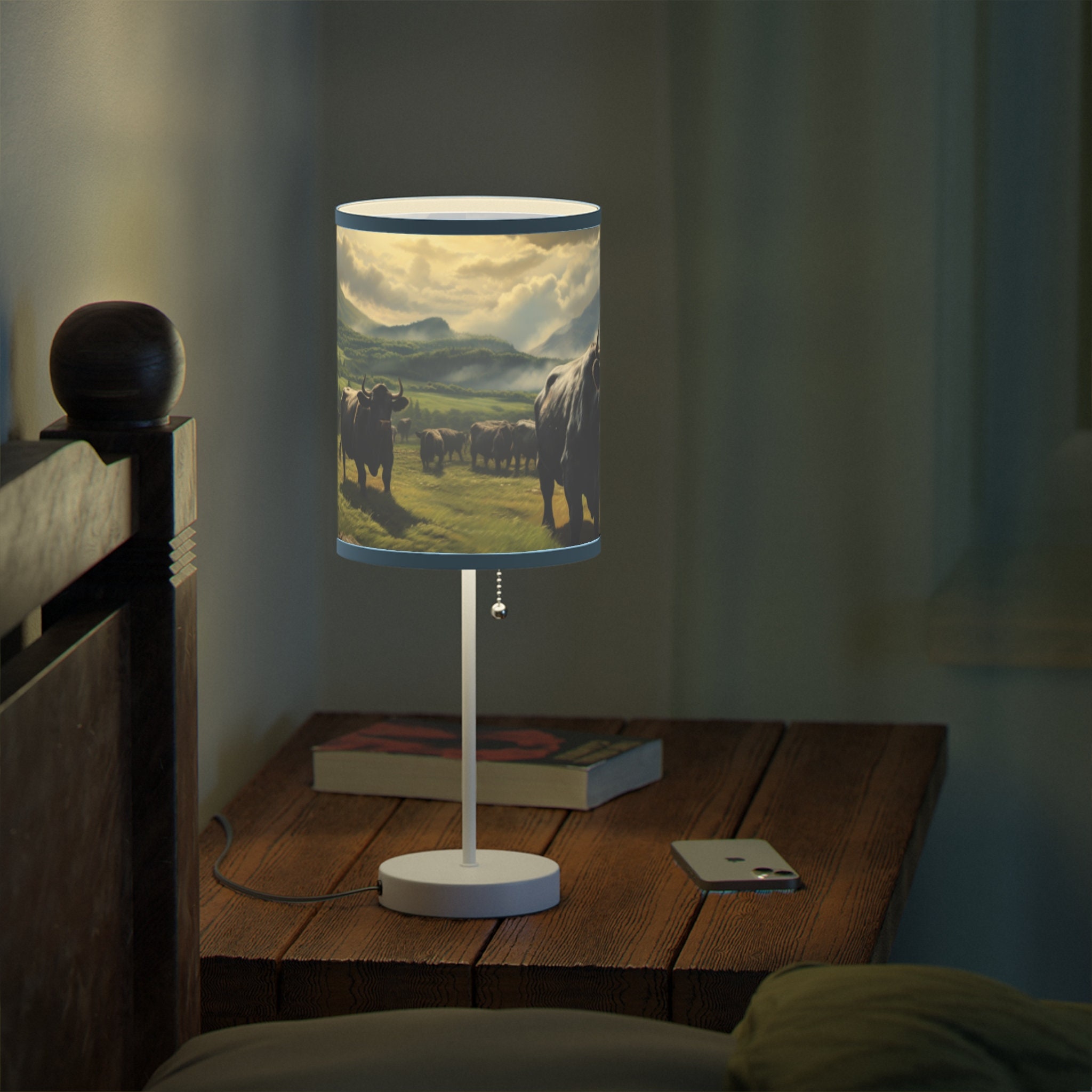Cow Lamp on a Stand, USCA Plug Black Angus Farm House Home Decor Gift ...
