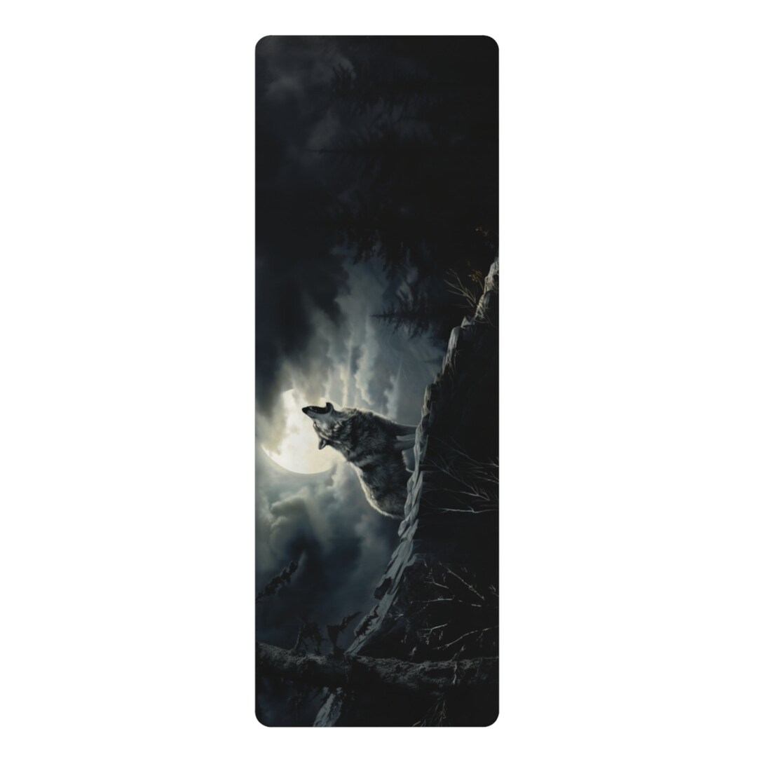 Rubber Yoga Mat Howling Wolf Yoga Mat Wolf Stuff Yoga Stuff Gifts for ...