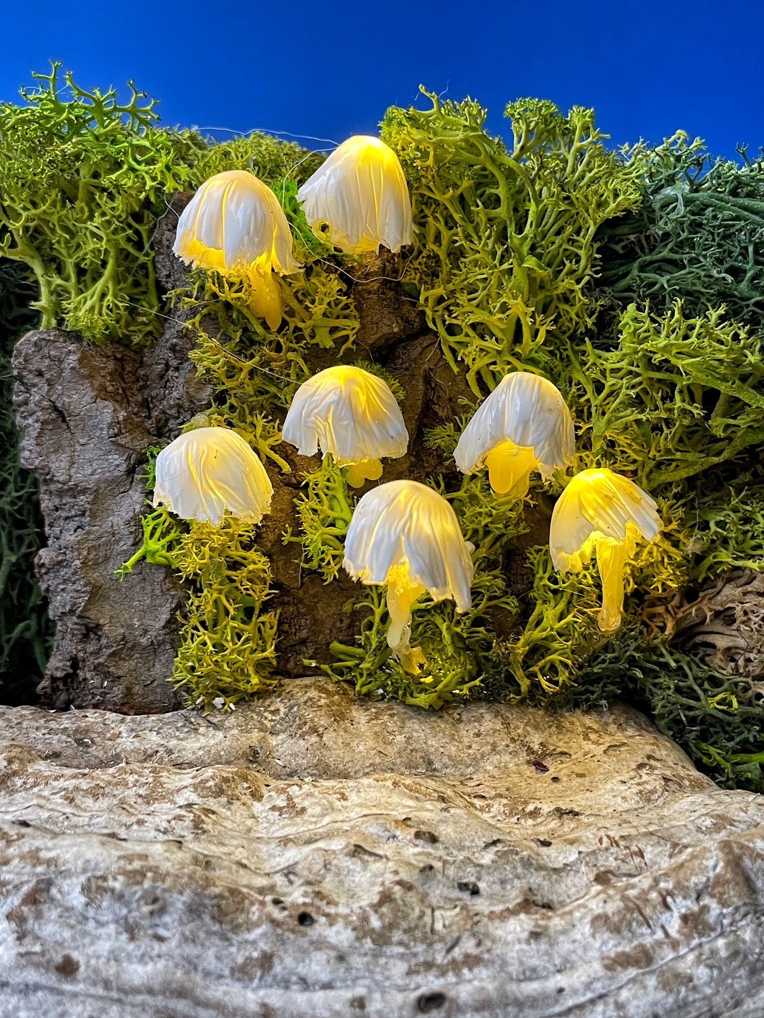 Forest Lamp With LED Glowing Mushrooms - Etsy