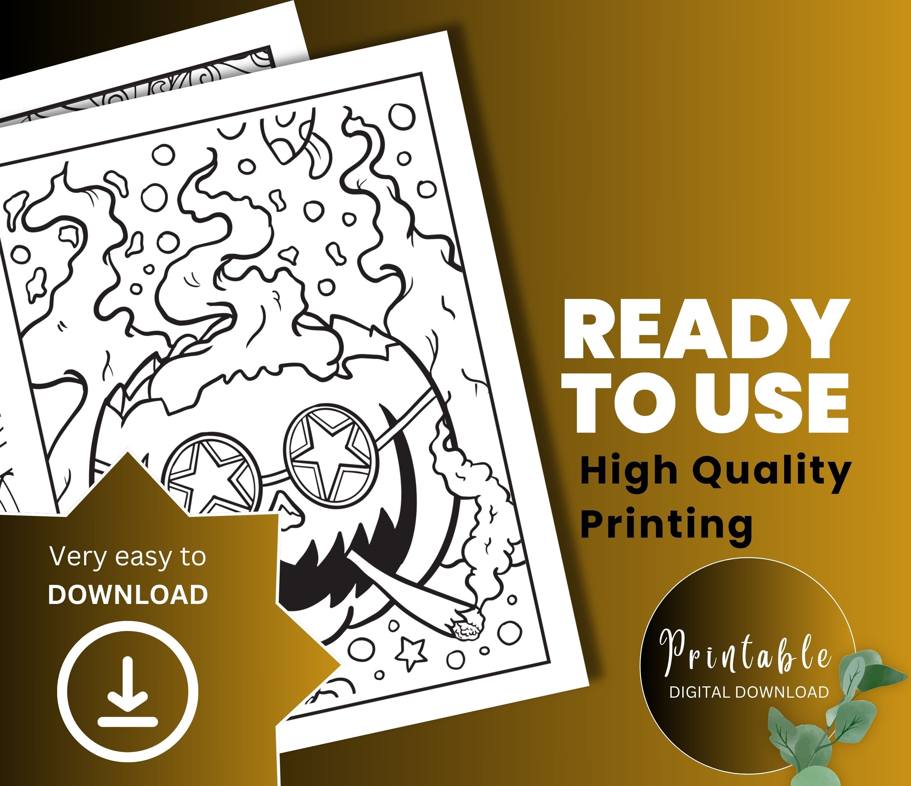 Stoner Coloring Book, Digital Download, 50 High Quality Premium Design ...