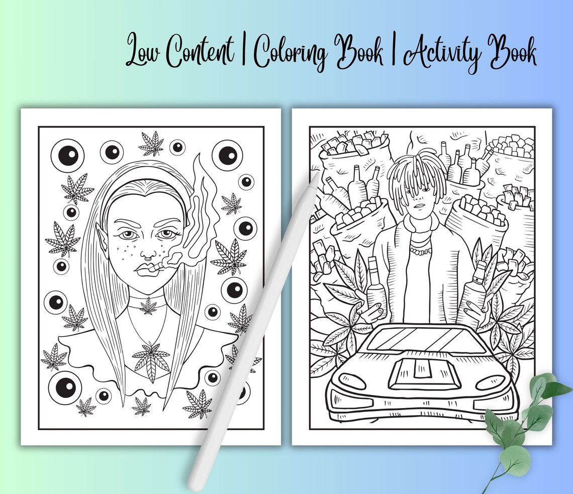 Stoner Coloring Book, Digital Download, 50 High Quality Premium Design ...