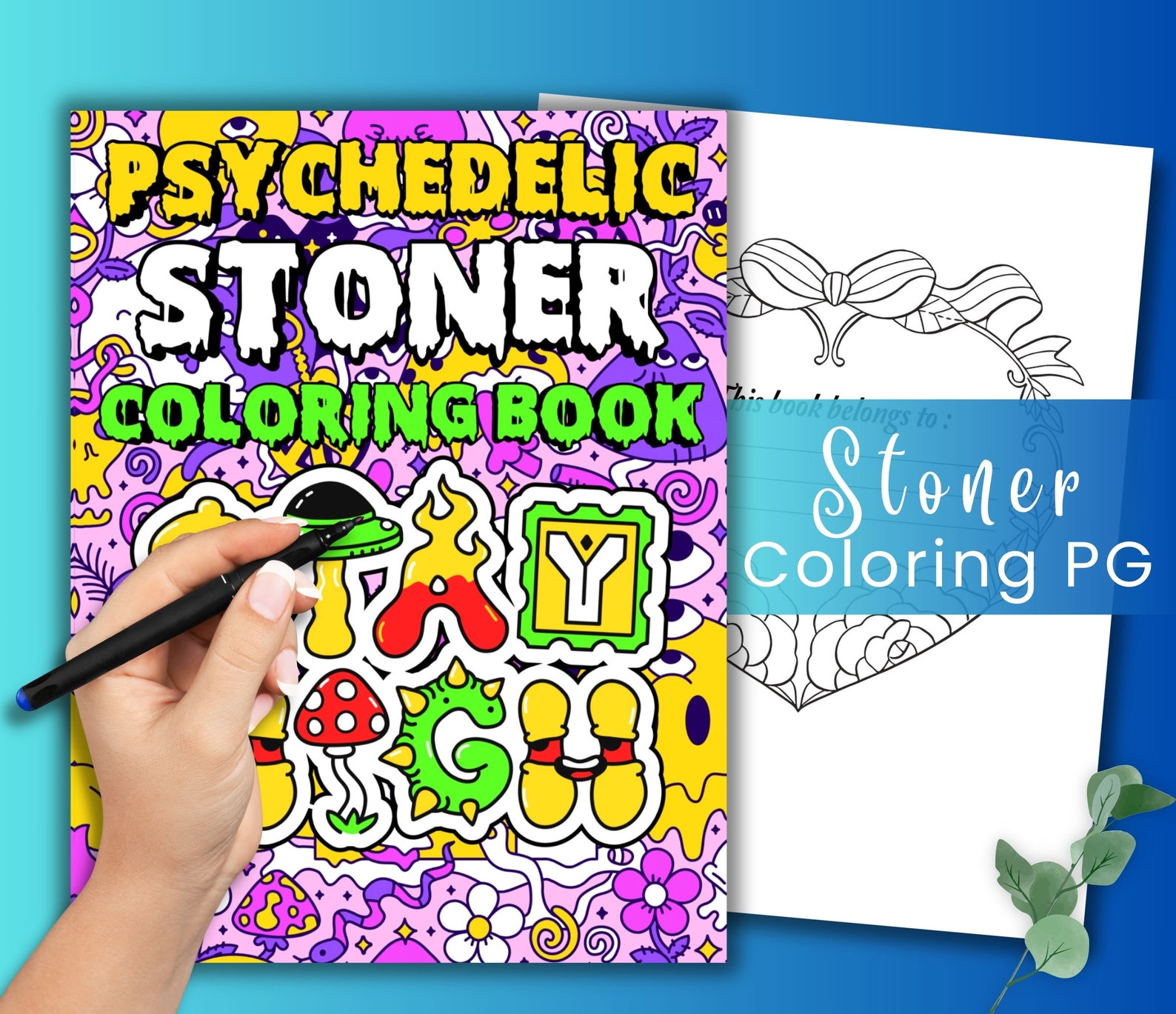 Stoner Coloring Book, Digital Download, 50 High Quality Premium Design ...
