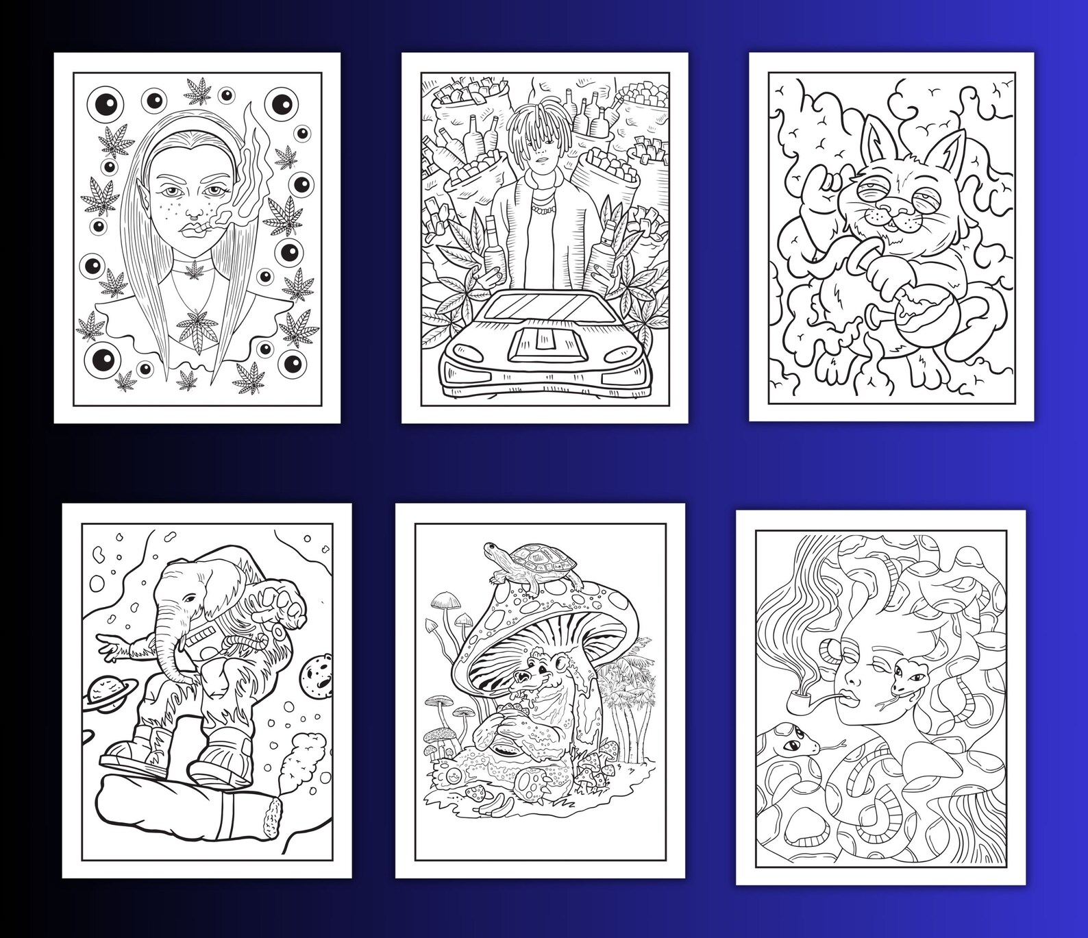 Stoner Coloring Book, Digital Download, 50 High Quality Premium Design ...