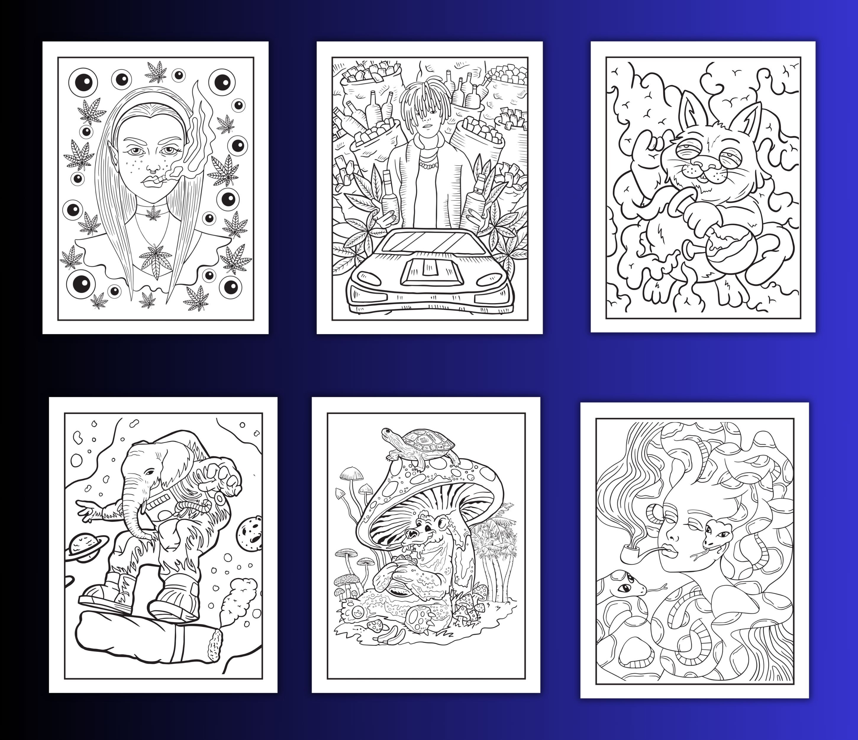 Stoner Coloring Book, Digital Download, 50 High Quality Premium Design ...