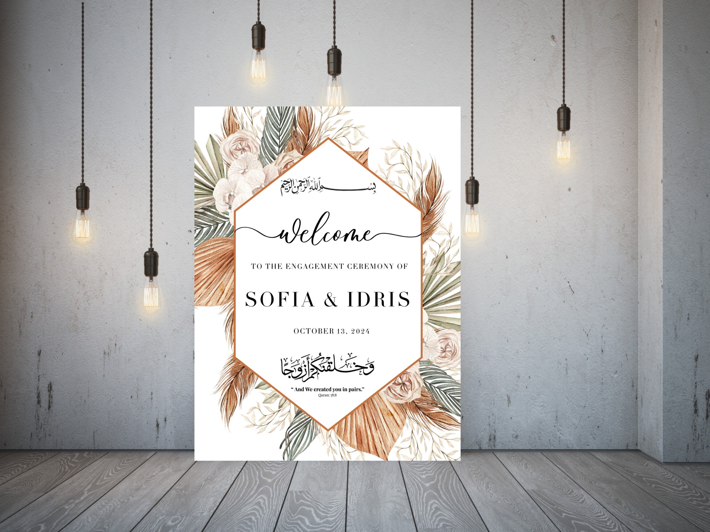 Muslim Engagement/ Wedding Welcome Printable Sign Walima , Muslim ...