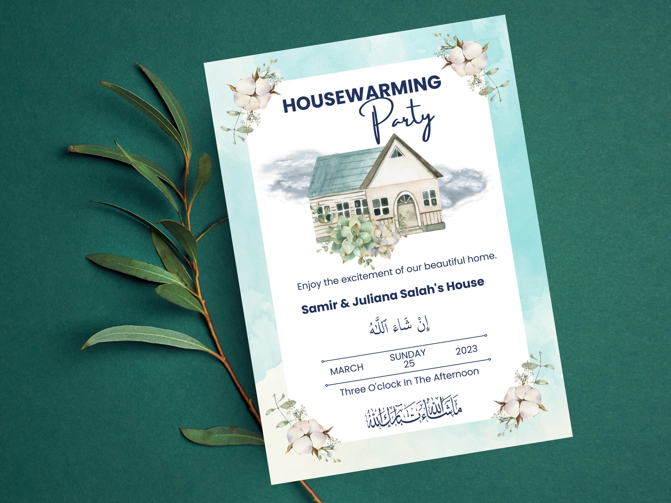 Muslim Housewarming Invitation, Muslim New House Celebration Invite ...