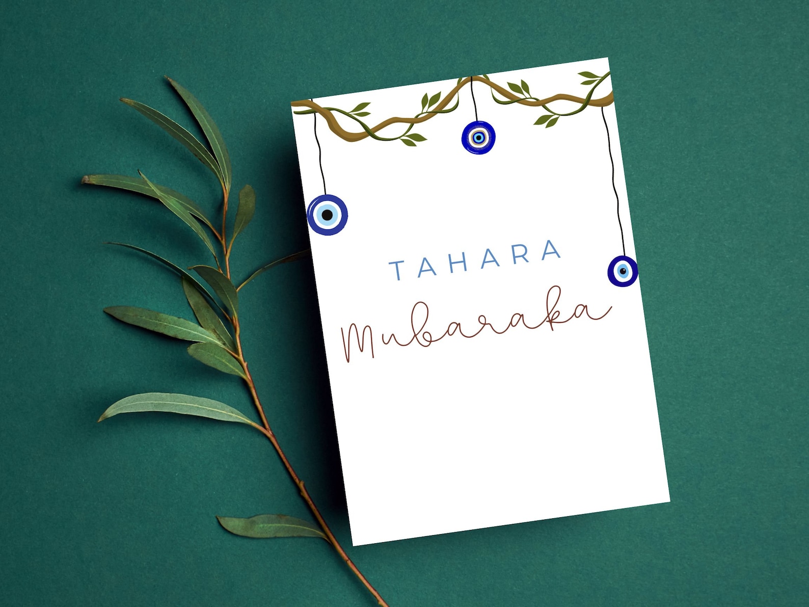 Tahara Ceremony Invitation, Evil Eye Themed Muslim Circumcision Party ...