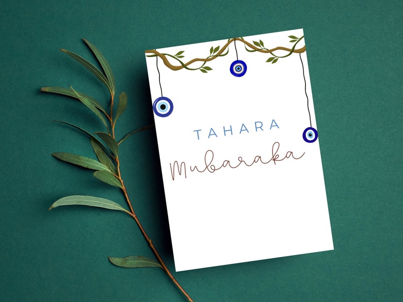 Tahara Ceremony Invitation, Evil Eye Themed Muslim Circumcision Party ...
