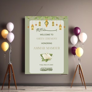 Personalized Ameen/bismillah Ceremony Welcome Sign, Ameen Decoration ...