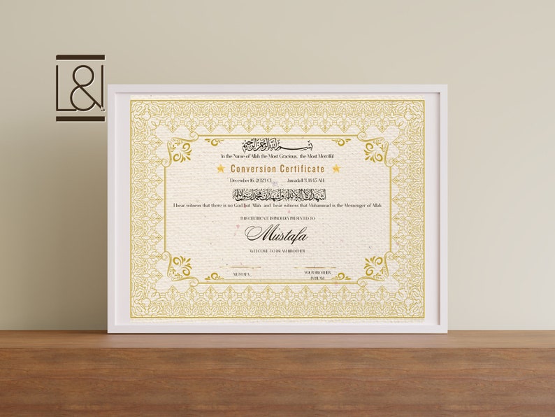 Shahada Certificate, Islam Conversion Certificate, Welcome to Islam ...