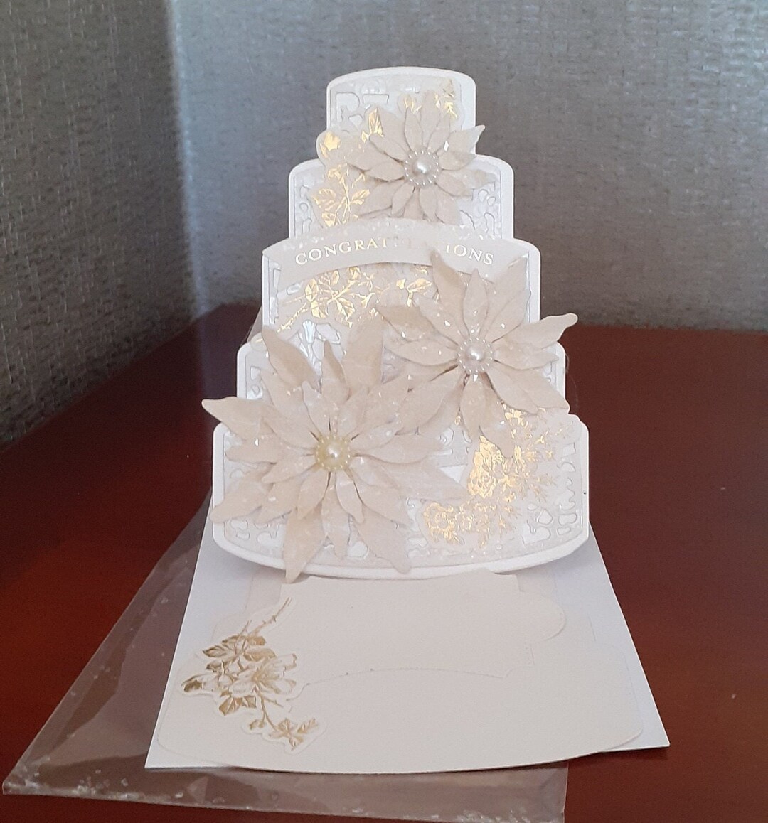 Wedding Cake Shaped Card, Congratulations Card, Wedding Card, Handmade ...