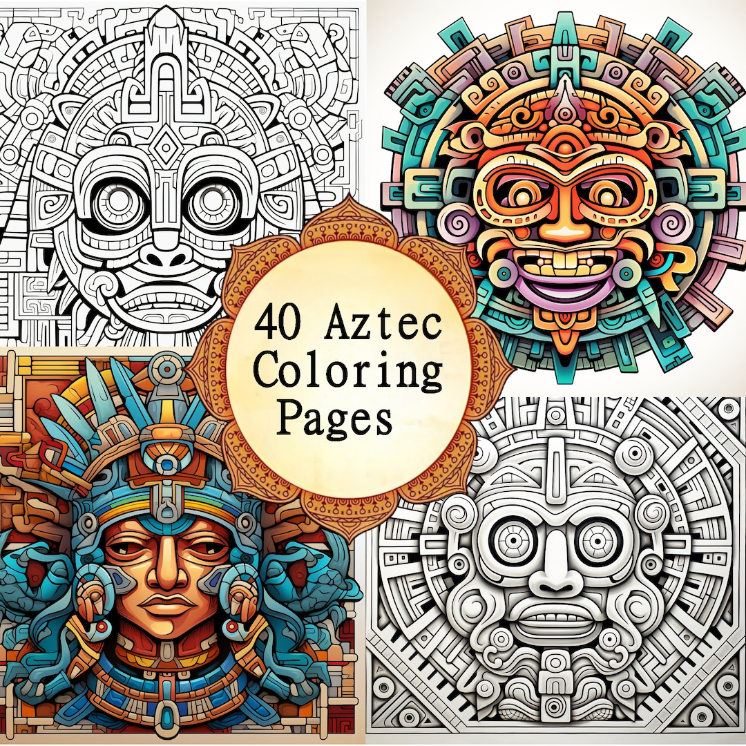 Aztec-inspired Coloring Pages Set - Etsy UK