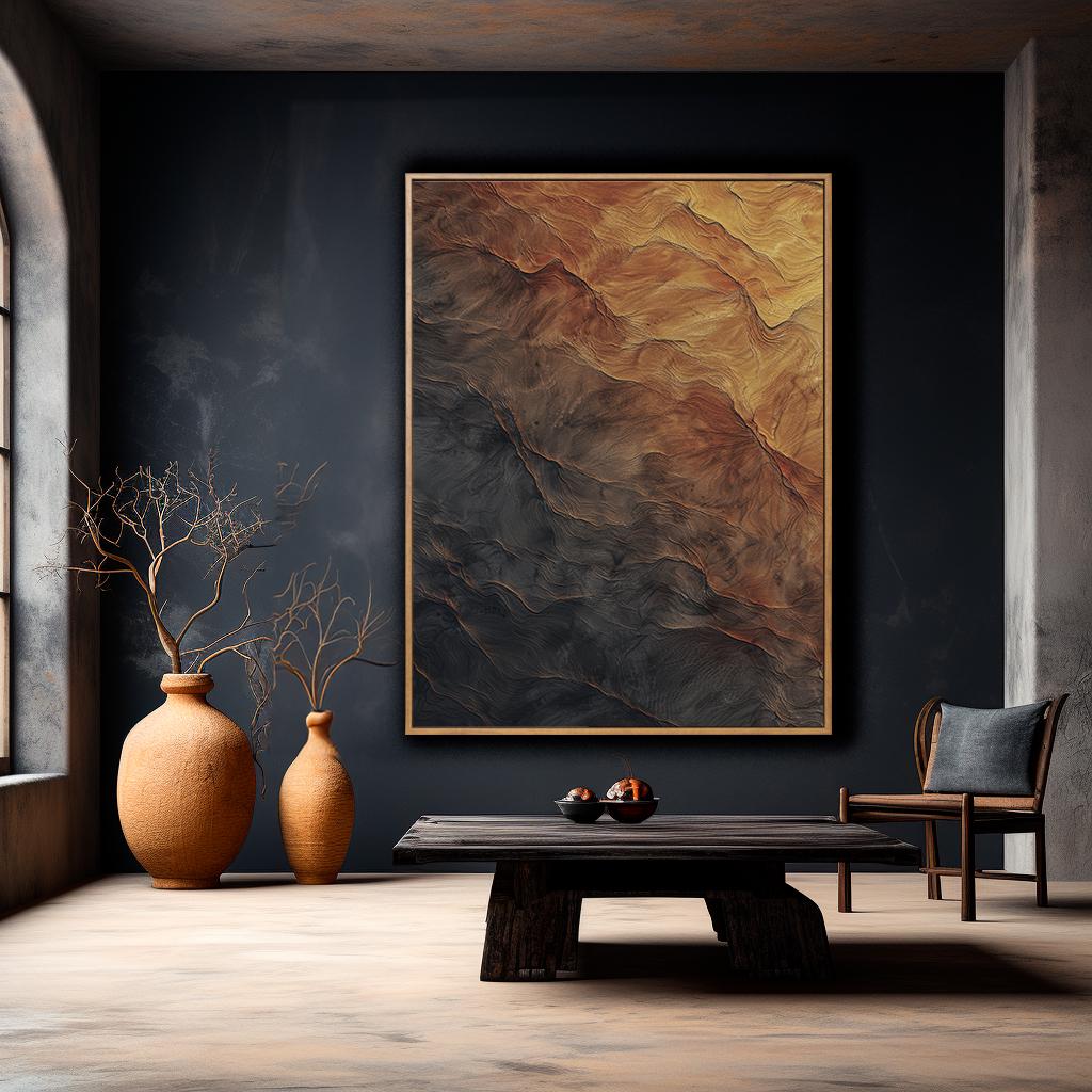 Earth Tones Abstract Landscape | Minimalist Wall Art | Organic Flow ...