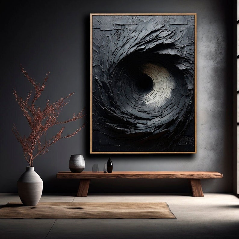 Black Textured Wall Art, Textured Prints, Black Wall Art, Black ...