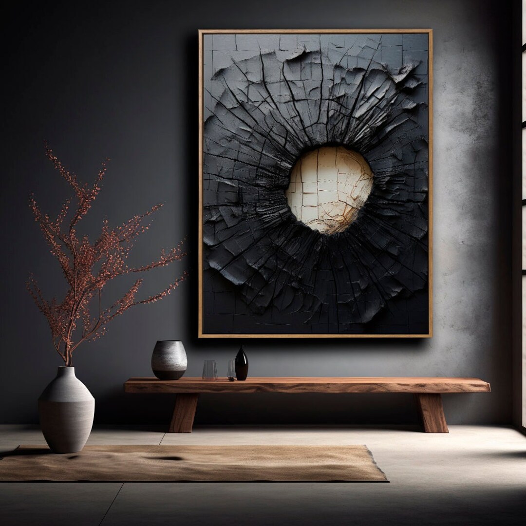 Black Textured Wall Art, Textured Prints, Black Wall Art, Black ...