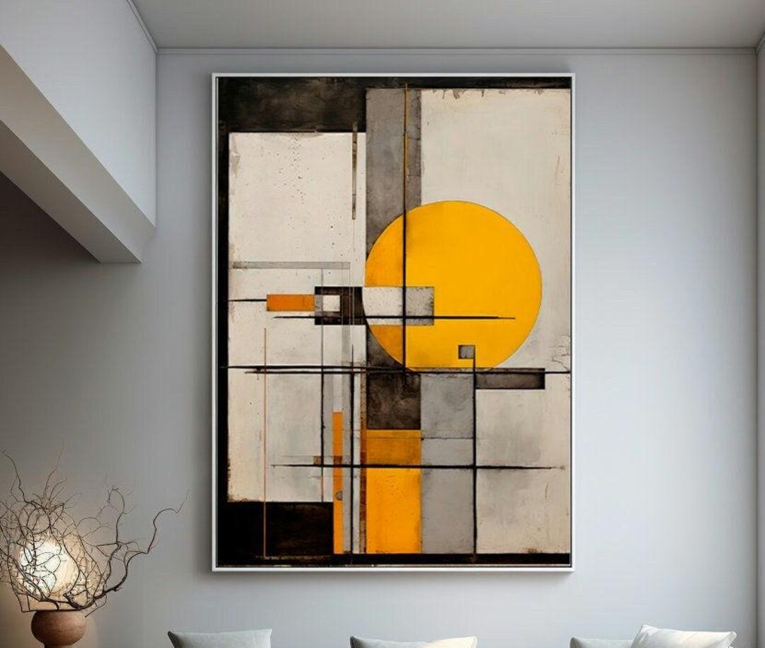 Concrete Art Abstract Geometric Wall Art | Minimalist Wall Art ...