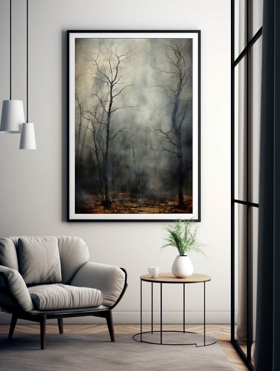 Smoky Forest Landscape Print: Gothic Nature Art (digital Download - Etsy