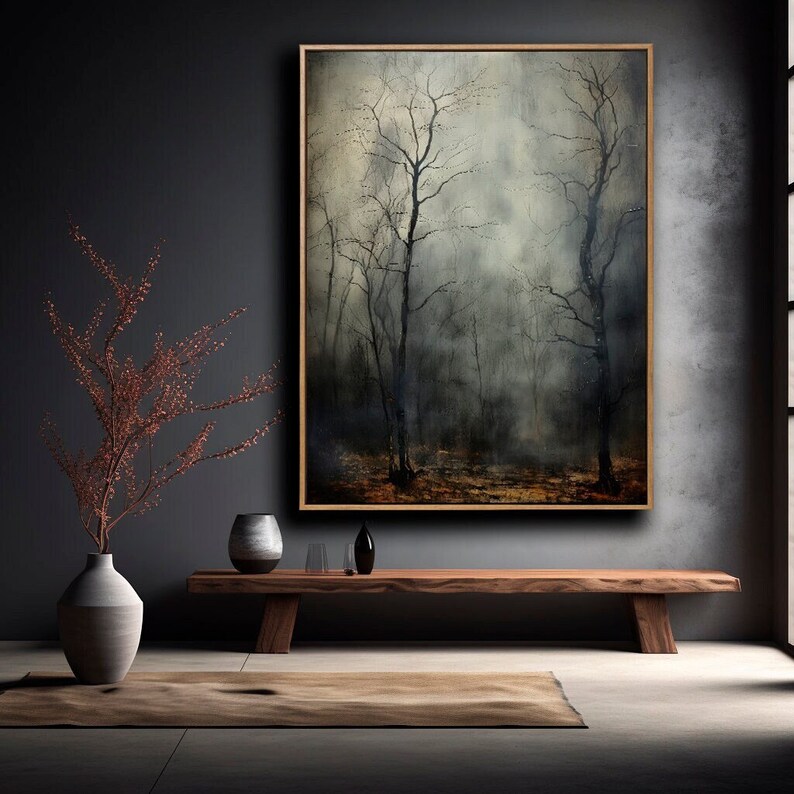 Smoky Forest Landscape Print: Gothic Nature Art (digital Download - Etsy
