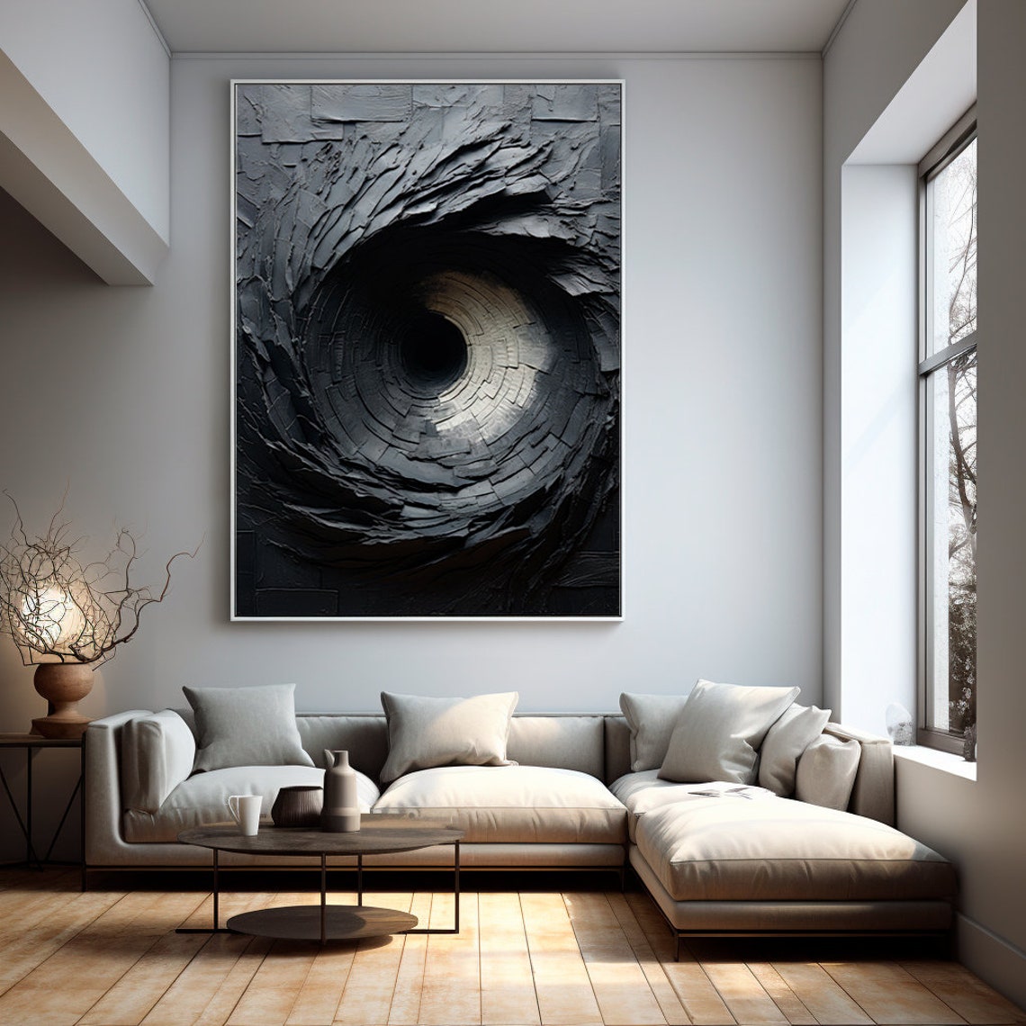 Black Textured Wall Art, Textured Prints, Black Wall Art, Black ...