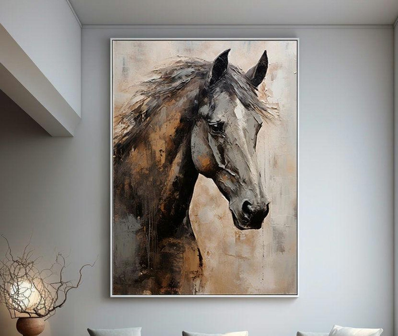 Horse Wall Art, Oil Horse Print, Horses Portraits Wall Art, Printable ...