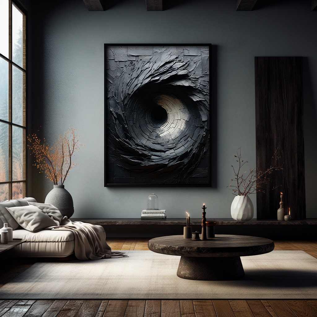 Black Textured Wall Art, Textured Prints, Black Wall Art, Black ...