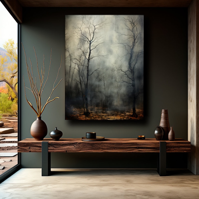 Smoky Forest Landscape Print: Gothic Nature Art (digital Download - Etsy