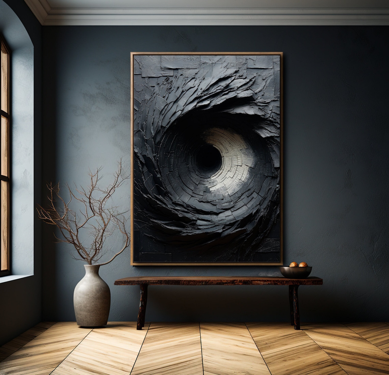 Black Textured Wall Art, Textured Prints, Black Wall Art, Black ...