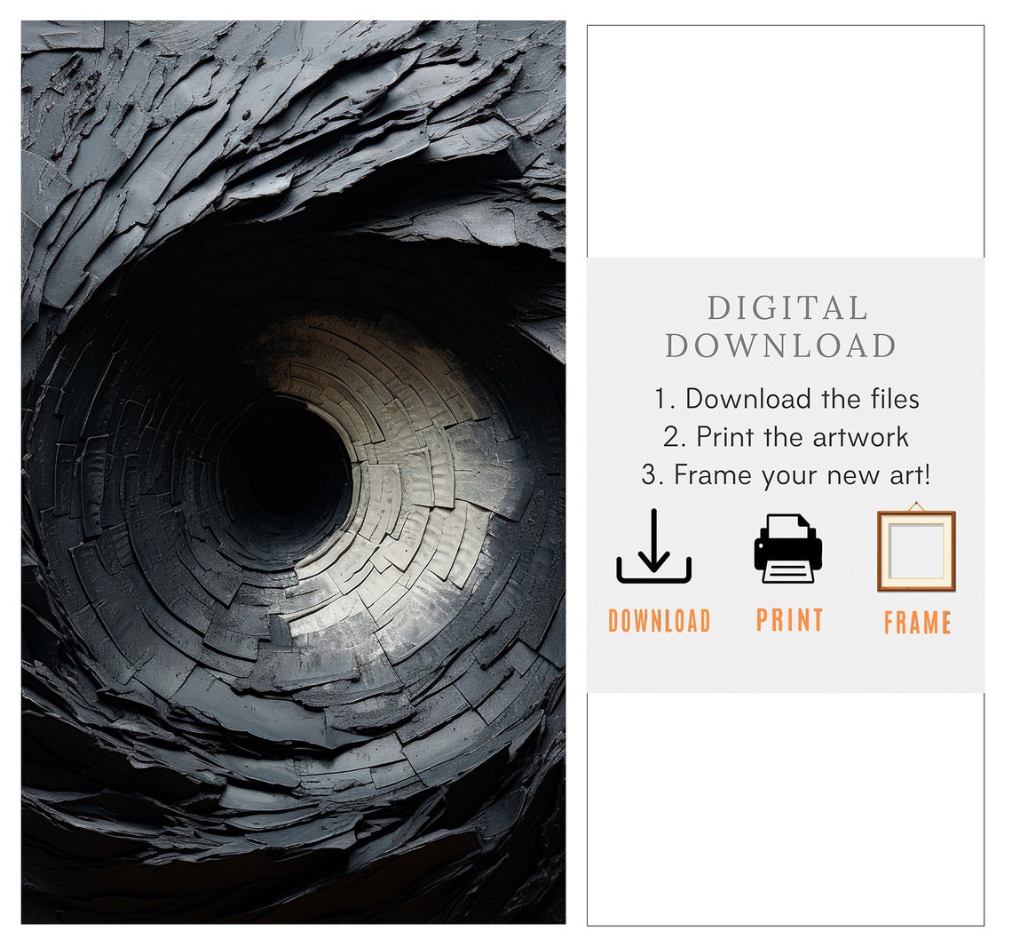 Black Textured Wall Art, Textured Prints, Black Wall Art, Black ...