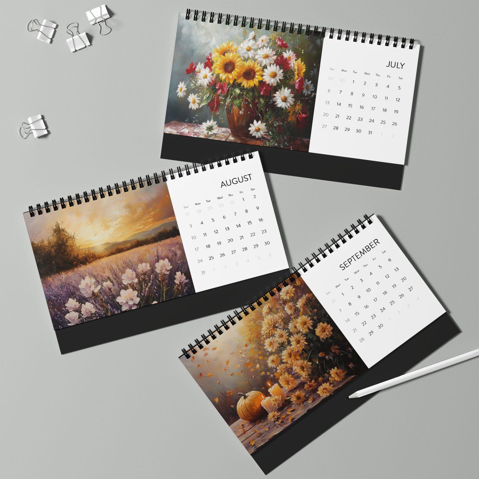 Flower Desktop Calendar 2025 Blooming Planner, Yearly Organizer, Gift ...