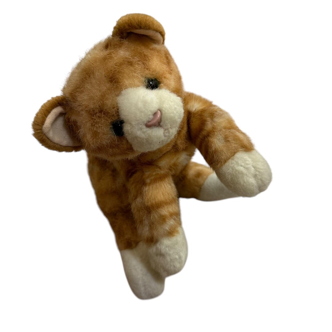 Vintage Russ Berrie Dempsey Tabby Cat Plush 11 Stuffed Animal Orange ...