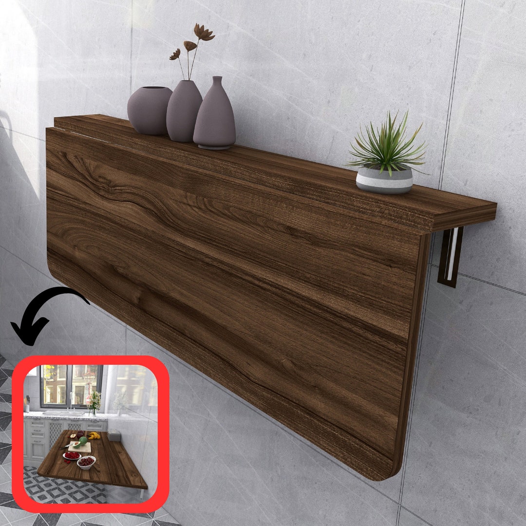 MDF Wooden Pattern Wall Mount Folding Tablespace Saving - Etsy