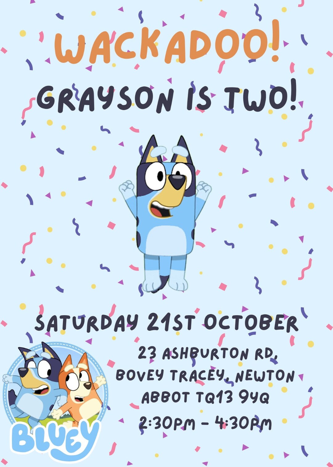 2nd Birthday Invitation Bluey - Etsy