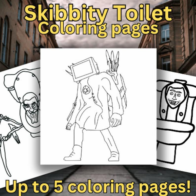 Skibbity Toilet Coloring Pages up to 5 Pages. - Etsy