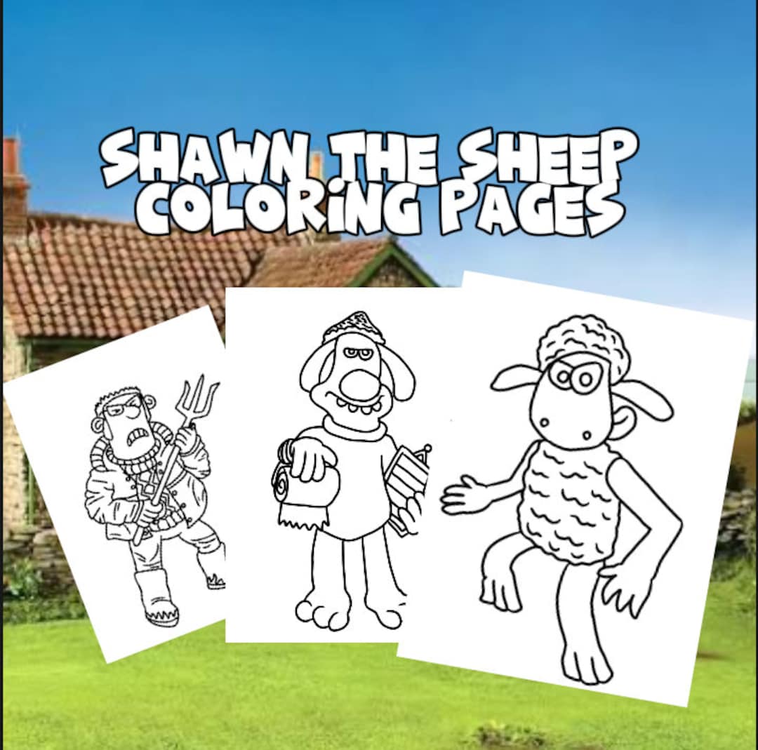 SHAWN THE SHEEP Coloring Pages up to 6 Pages - Etsy