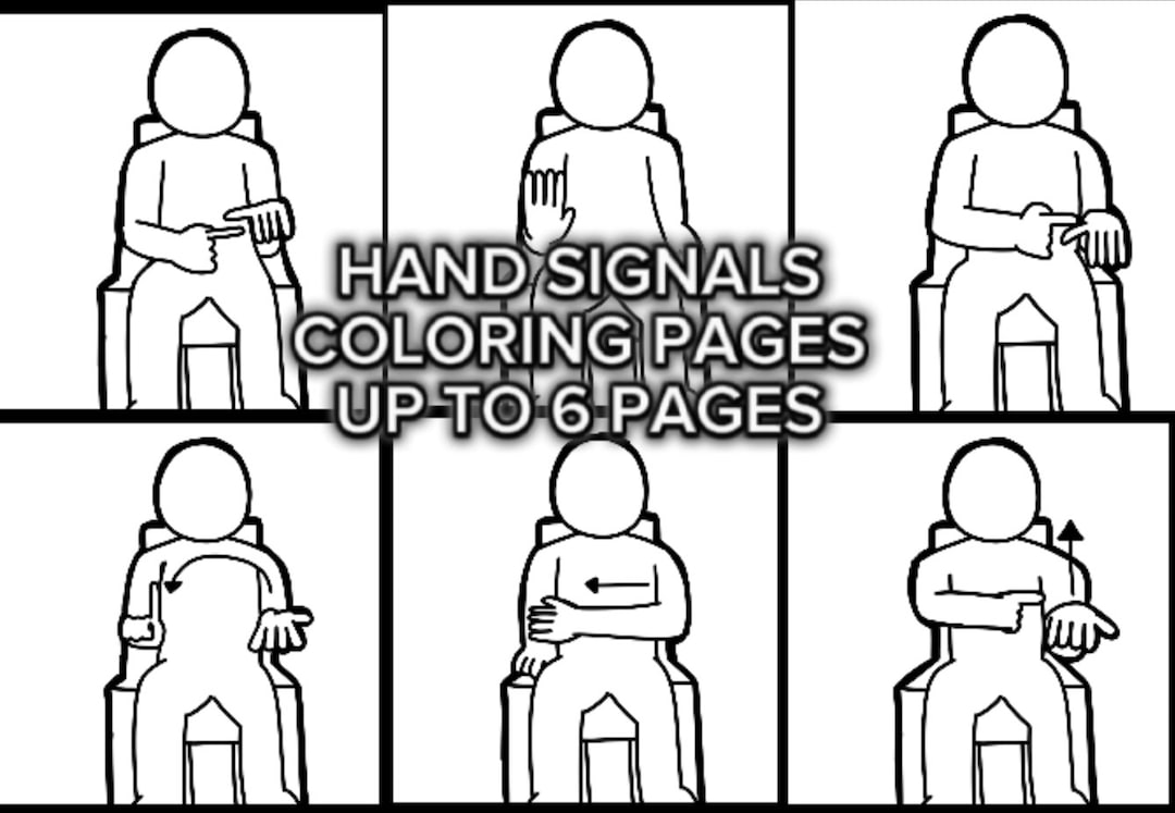 Hand Signals Coloring Pages up to 6 Pages - Etsy