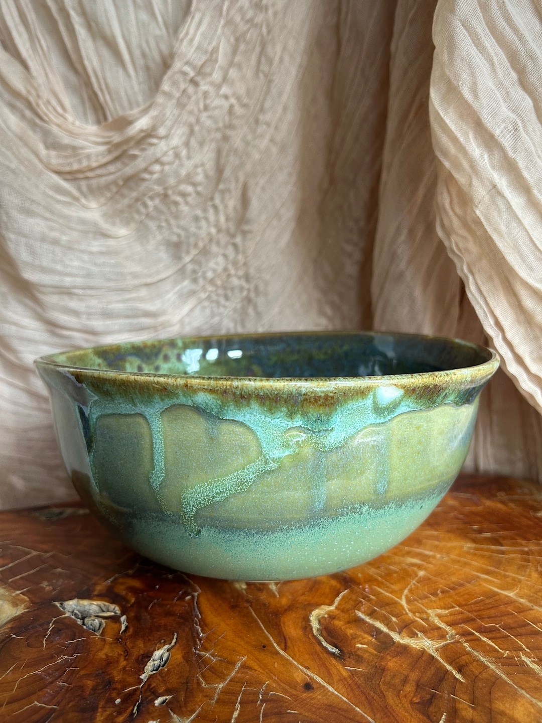 Green Bowl, Wheel Thrown Pottery, Artful Dinnerware, Handmade Ceramics ...