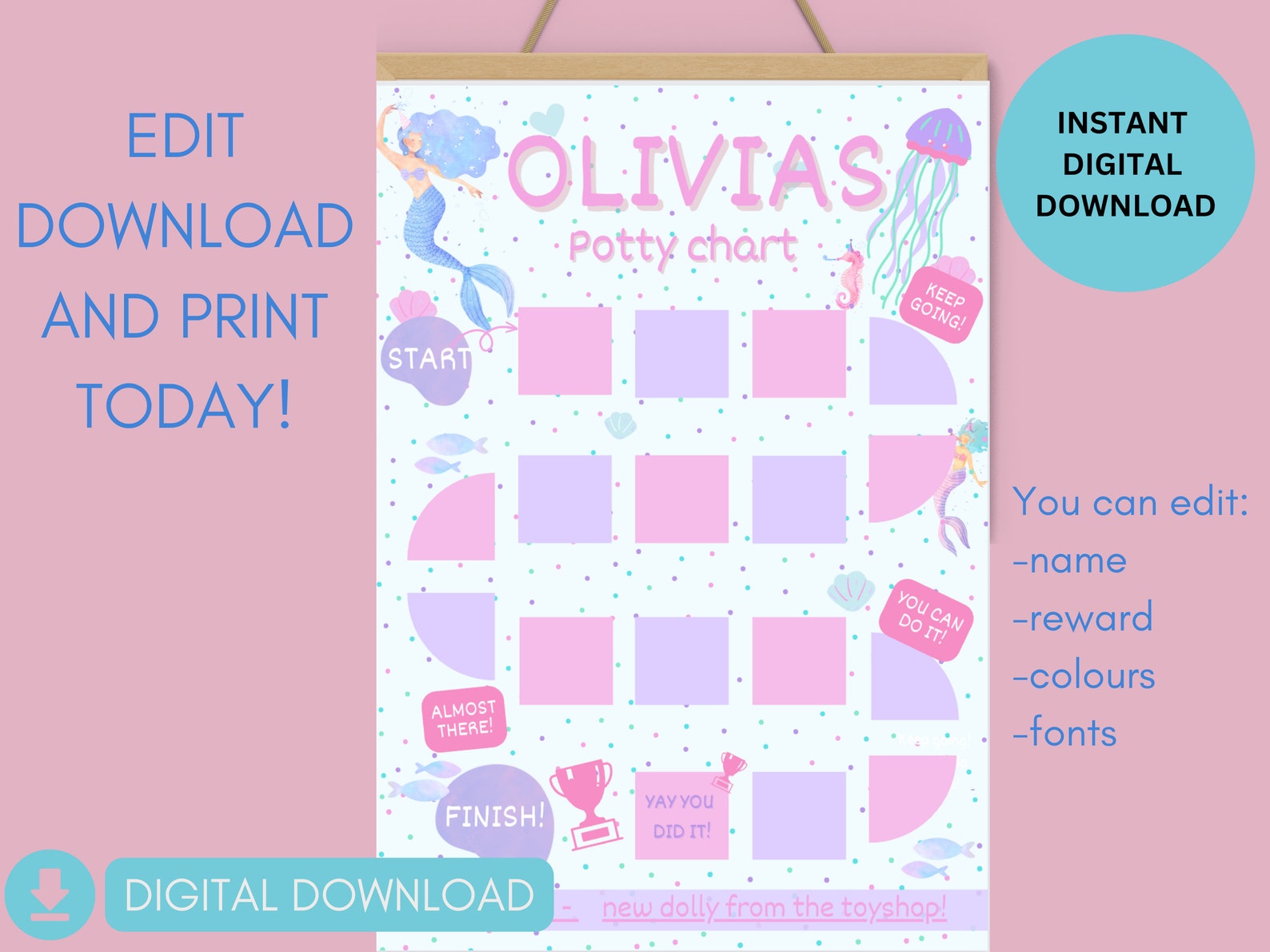 Editable Potty Training Chart, Potty Training Chart, Printable Potty ...