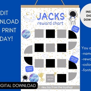 Editable Space Reward Chart, Printable Behaviour Chart, Space Theme ...