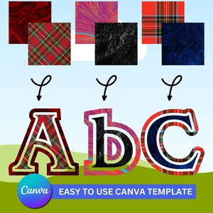 Doodle Art Alphabet Drag and Drop Canva Frame Create Your Own Gift ...