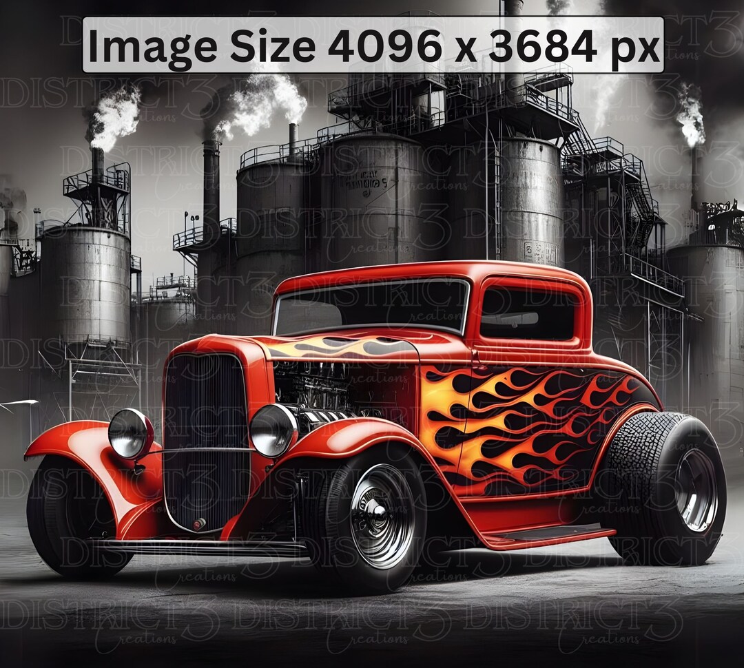 Retro Roadster Hot Rod Car Sublimation Designs for Shirts Mugs Tumblers ...