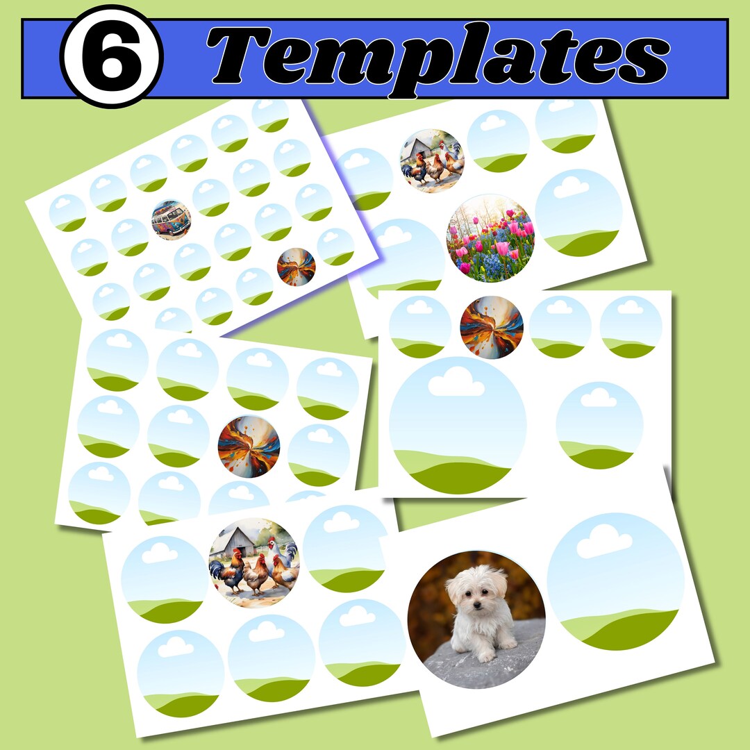 Canva Circle Shapes Layout Design Bundle Template Multiple Size Frames ...